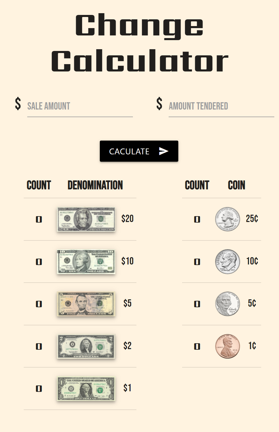 GitHub - alexkmartinez77/web102-change-calculator: SDCS - Calculates ...